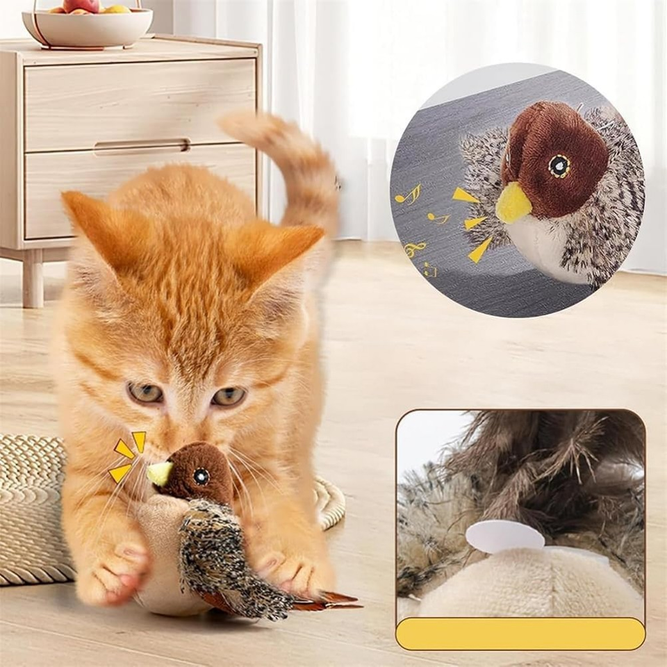 Realistic Cat Toys, Rechargeable Interactive Flappy Bird, Touch ...