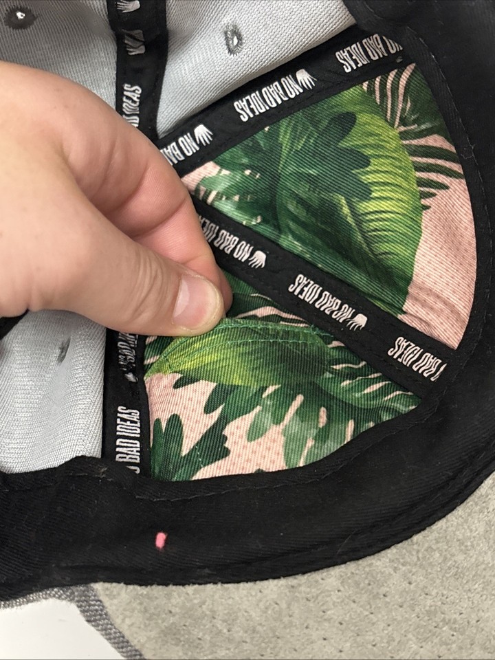 NO BAD IDEAS GRAY CURVED BILL LEATHER STRAPBACK CAP WITH STASH POCKET - Read | eBay