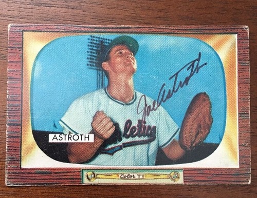 JOE ASROTH 1955 BOWMAN AUTOGRAPHED SIGNED AUTO BASEBALL CARD 119 A'S | eBay