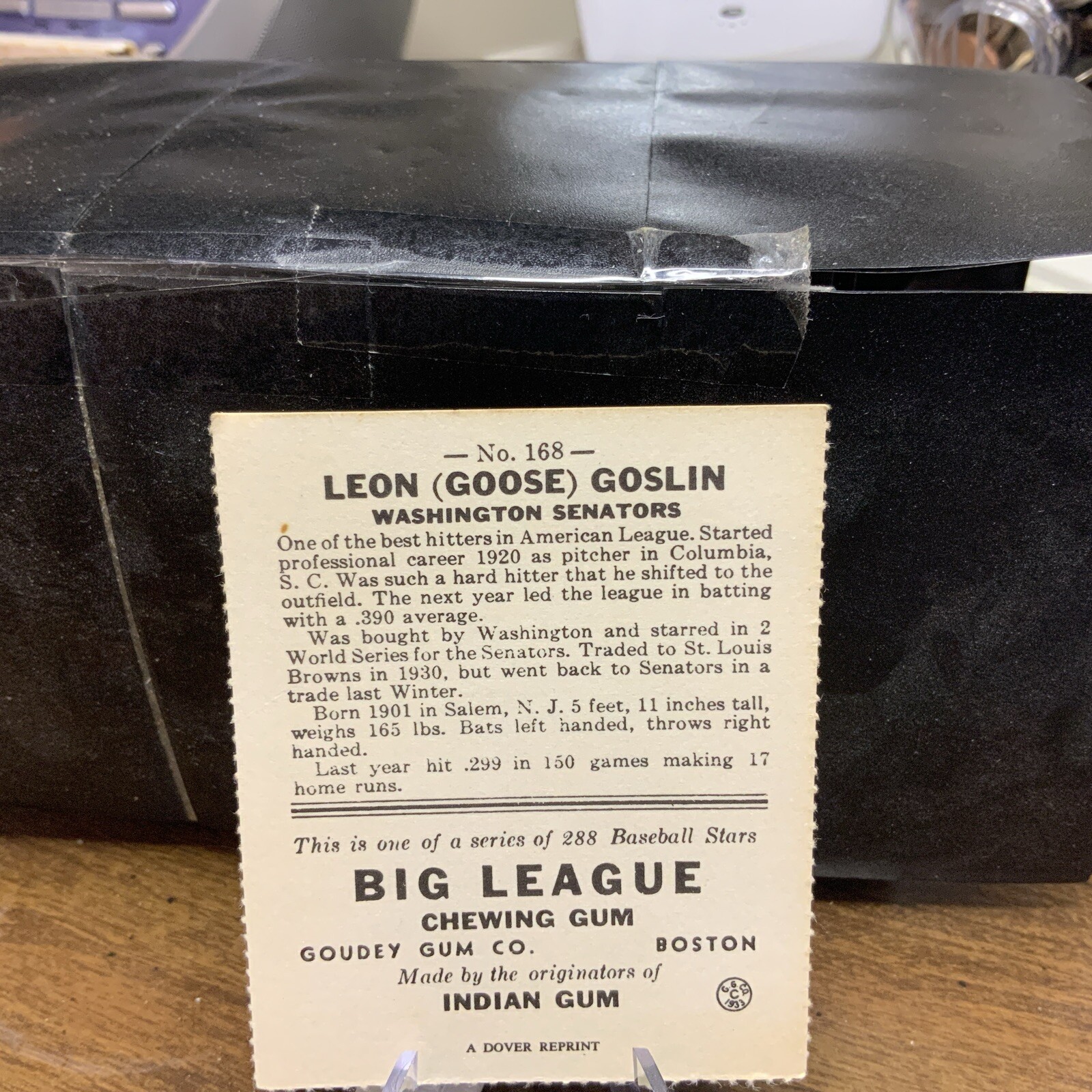 1933 Goudey Reprint #168 Goose Goslin Senators HOF 8 - NM/MT BG33-A 168 ...