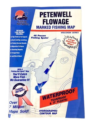 Fishing Map Wisconsin Dells Petenwell Flowage Area Hydrographic Contour ...