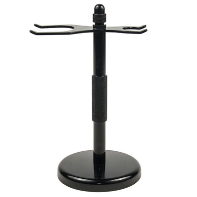 Deluxe BLACK 2 Prong Metal Safety Razor & Shaving Brush Stand ...