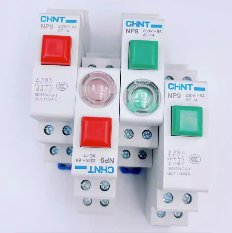 Din Rail Mounting Momentary Push Button Switch with light 2NO2NC 2NO1NC ...