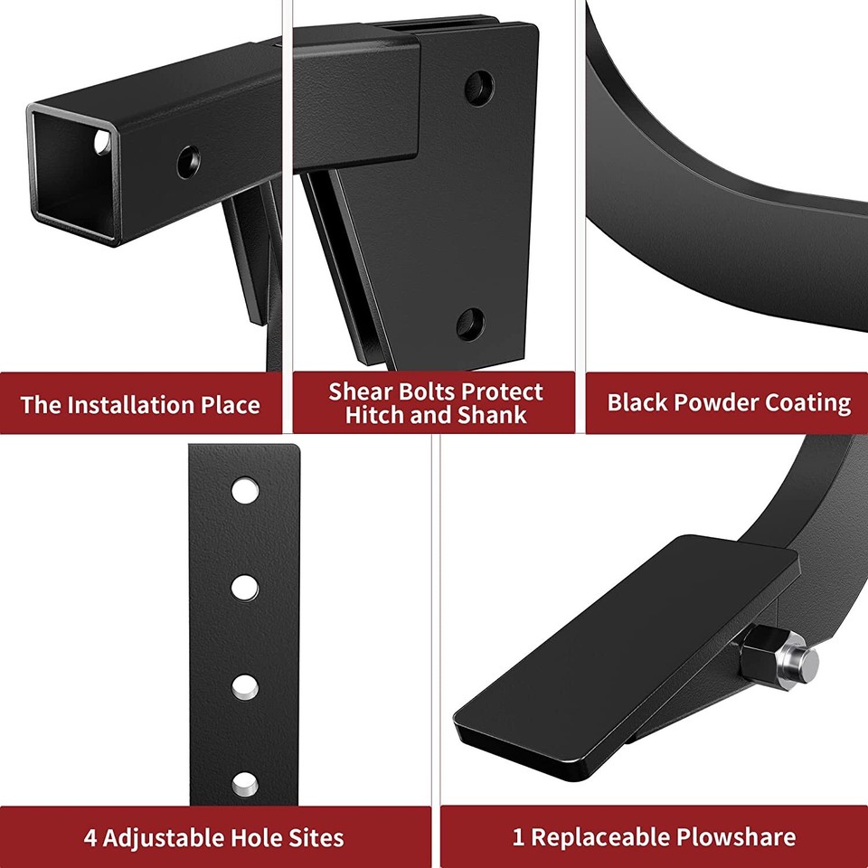 Hitch Lawn Mounted Ripper Middle Buster Plow for ATVs/UTVs Tractor W/2 ...