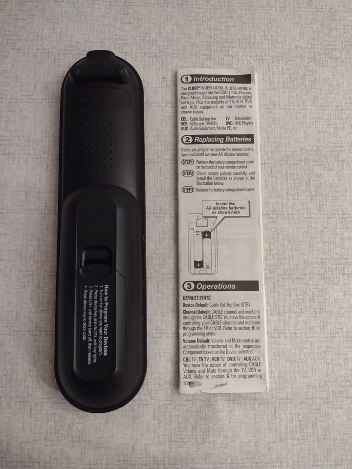 Universal Remote Control CLIKR™-5 Multi -Brand Cable Box Remote Control ...