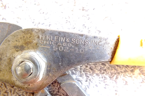 KLEIN TOOLS # 501-10 GROOVE JOINT PLIERS NICE COND 10" LIKE CHANNELLOCK ...