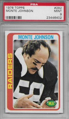 1978 TOPPS # 282 MONTE JOHNSON (RARE) OAKLAND RAIDERS (ONLY 4 HIGHER ...