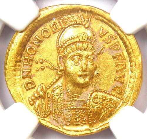 Honorius AV Solidus Gold Roman Coin 393-423 AD - Certified NGC Choice ...