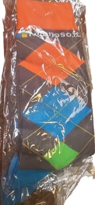 MICROSOFT Colorful Orange/Blue Socks Employee Work Gym NEW! | eBay