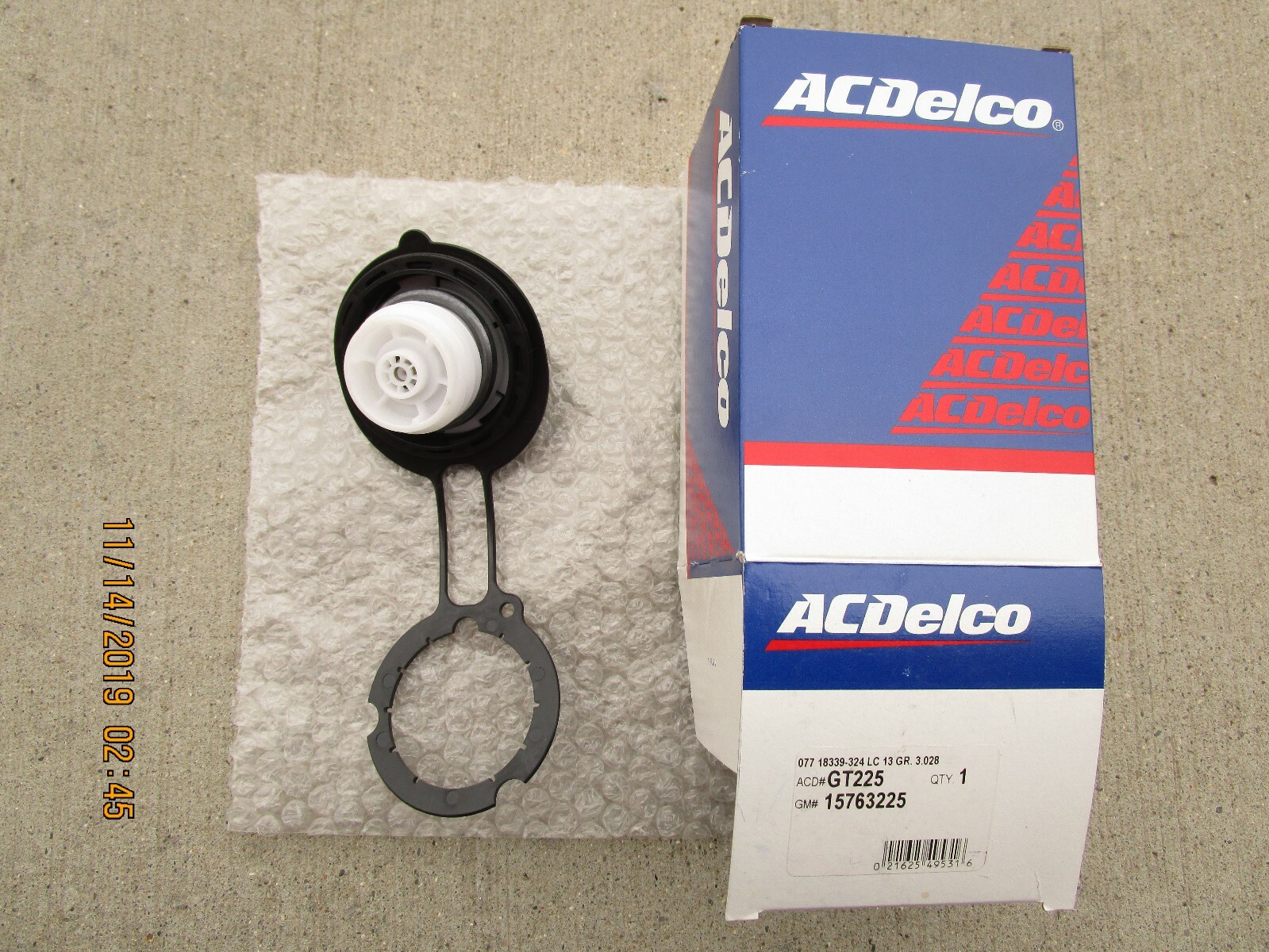 GM GMC CHEVY 15763225 ACDELCO GT225 FUEL GAS TANK FILLER CAP WITH ...