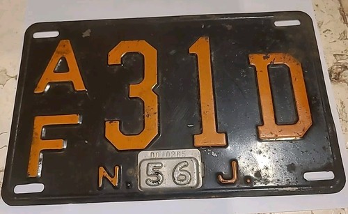 Vintage License Plate New Jersey NJ 1956 1950s 50 50s Fifties | eBay