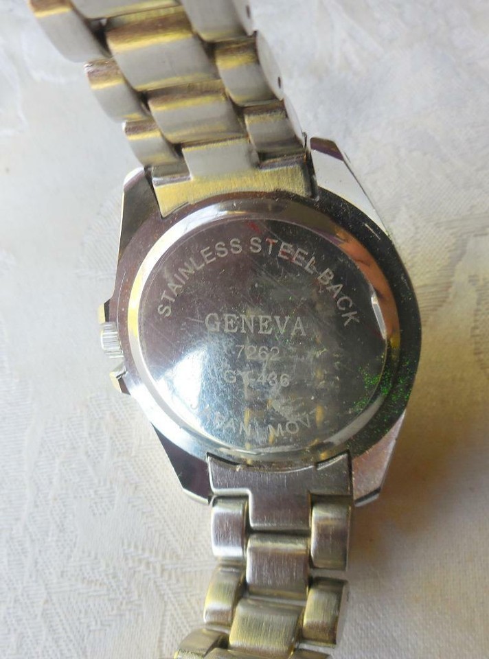 Geneva Mens Watch NEW W/packaging Silver with Roman numeral Japan Movmt ...