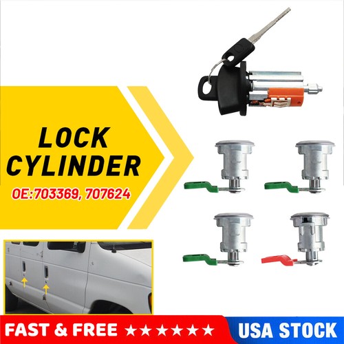 FULL DOOR LOCK CYLINDER FOR Ford Econoline Van E150 E250 E350 KEYED ...