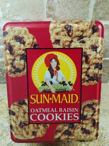 Sun Maid Oatmeal Raisin Cookies Tin, Used 8" X 6.5" | eBay