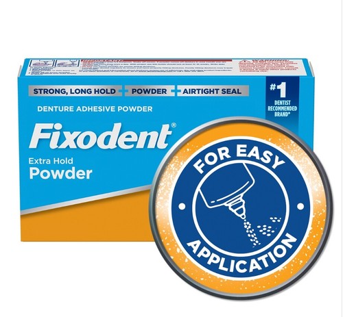 Fixodent Denture Adhesive Powder Strong Adhesive Super Denture Powder ...