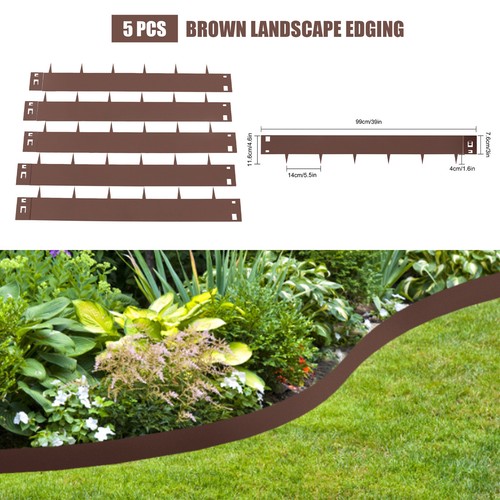 5PCS Steel Lawn Edging Metal Landscape Edging 3"x39" Garden Border ...
