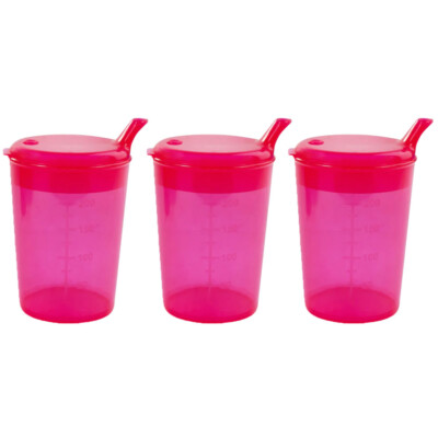 3x Adult Drinking Beakers 250ml Feeding Plastic Cup Convalescent 4mm ...