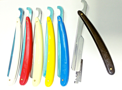 6 PCS SET OF NEW CUT THROAT STRAIGHT BARBER WET SHAVING RAZORS ITALIAN ...