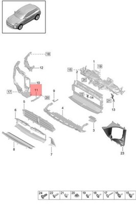 Genuine PORSCHE Macan 95B Brace Left 95B805527 | eBay