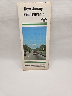 Vtg 1980's AAA New Jersey Pennsylvania Road Map. | eBay