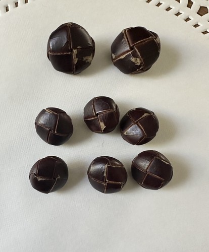 Lot of 8 Vintage Brown Braided Leather Buttons 1/2" (6) and 3/4" (2) | eBay