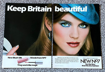 Rare Vintage 1981 Vogue Magazine Advert Art Picture Boots No7 Make Up ...