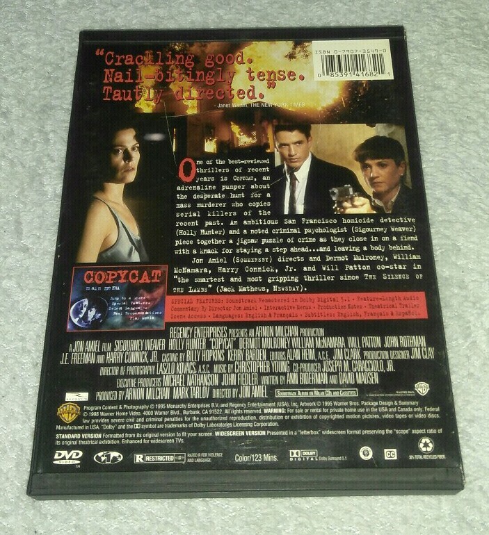 COPYCAT (DVD, Sigourney Weaver, Holly Hunter, Dermot Mulroney RARE oop ...