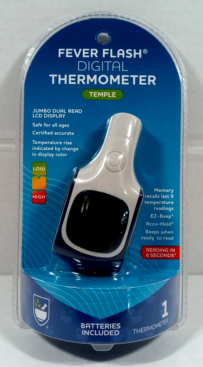 Rite Aid Fever Flash Digital Temple Thermometer Non-invasive Ships for ...