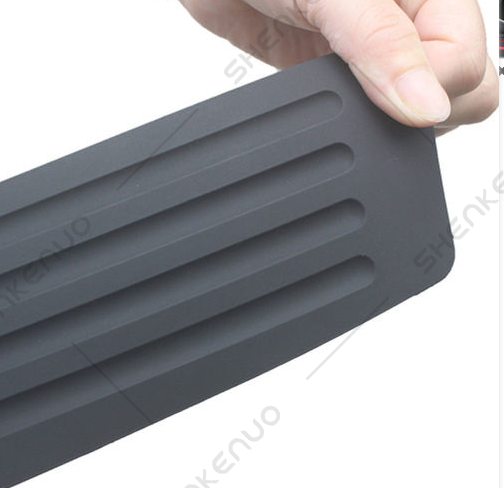 Black Rear Bumper Rubber Pad Kit Guard Sill Plate Trunk Protector Trim ...