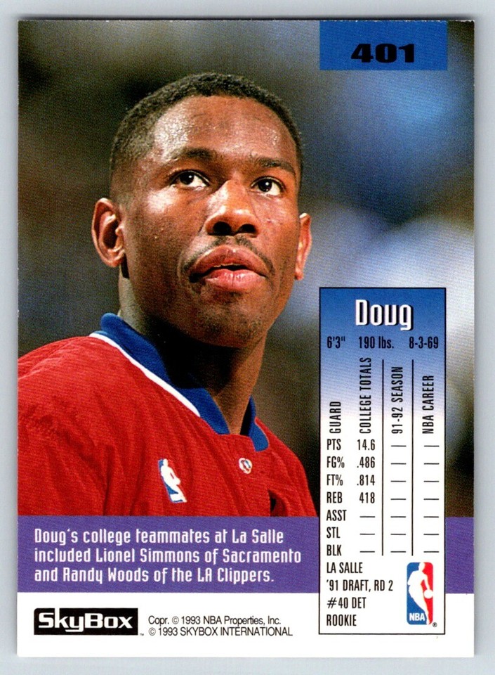 Doug Overton Rookie RC 11992-93 Skybox BASKETBALL #401 | eBay