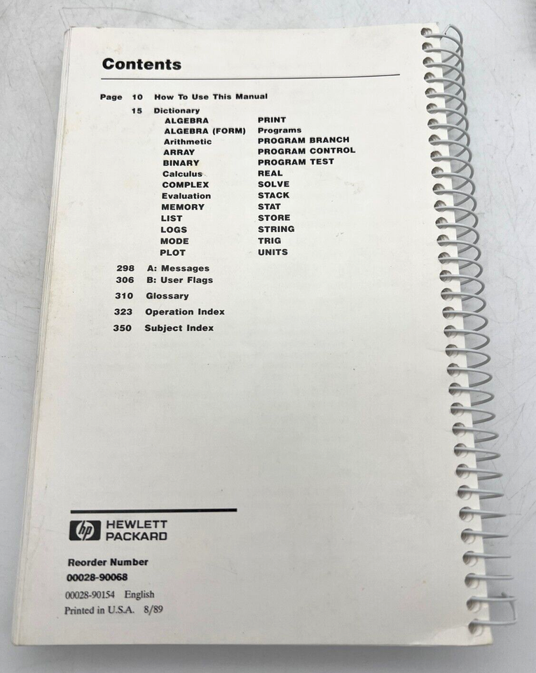 Hewlett Packard HP 28S Advanced Scientific Calculator 32K Ram OEM ...