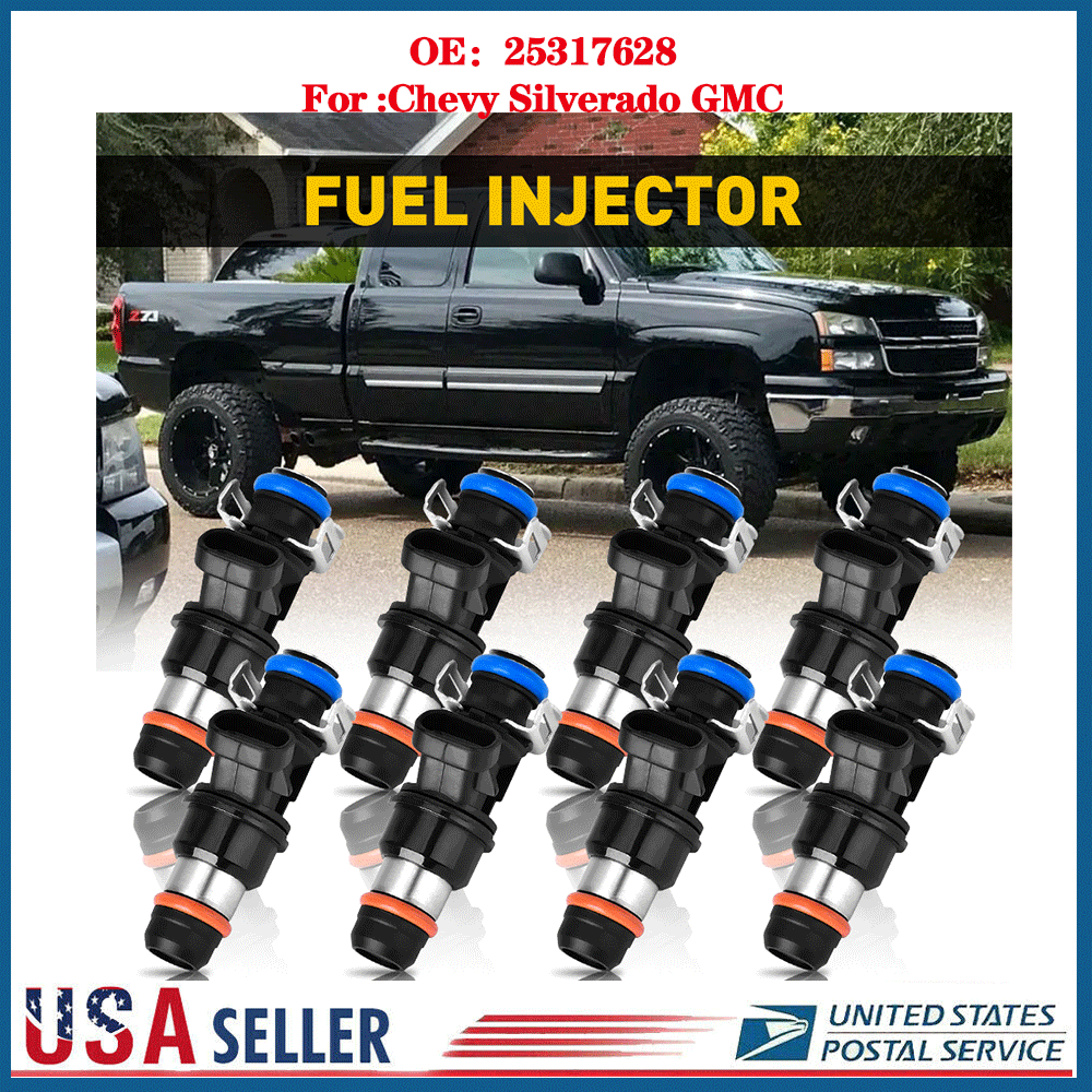 8PCS 25317628 Upgrade Fuel Injectors For 99-07 Chevy Silverado GMC 4.8 ...
