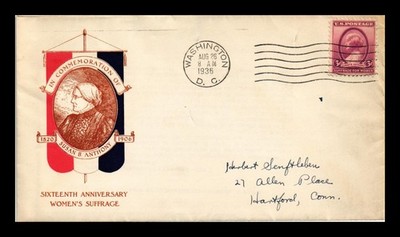 US COVER SUSAN B ANTHONY WOMEN'S SUFFRAGE 19TH AMENDMENT FDC SCOTT 784 ...