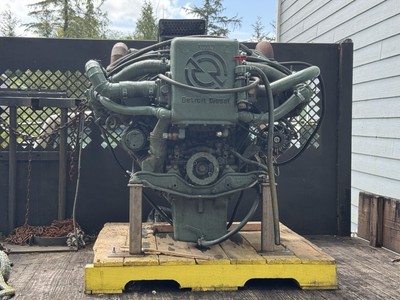 6V53 Detroit Diesel Marine Engine. Natural, With Prop. Ser# 5062-7000 ...