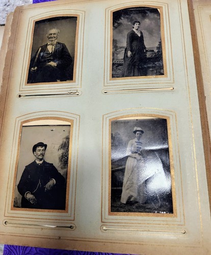Antique Victorian Photo Album With Tin Types and Photos | eBay