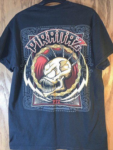RARE VTG Retro PiranaZ Racing Black Tee Shirt Size M FISH BONE Skull | eBay