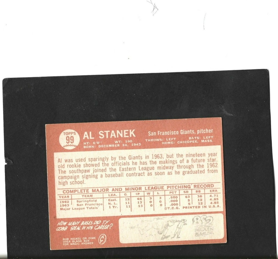 1964 Topps MLB # 99 Al Stanek | eBay