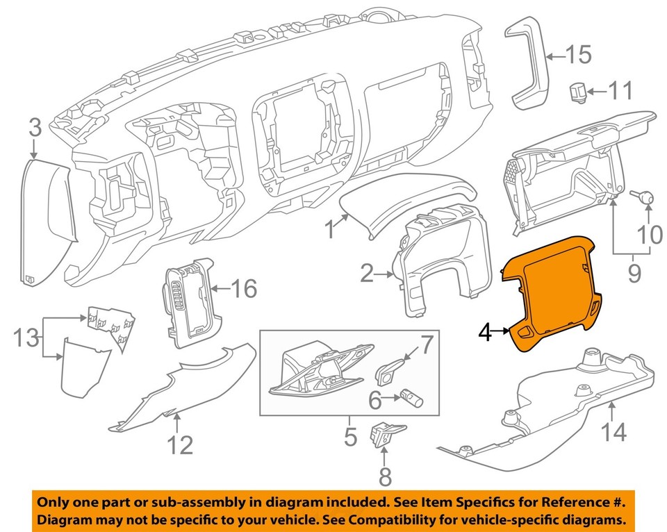 2014-2018 SILVERADO DASH RADIO CONTROL BEZEL TRIM PANEL SYNTHESIS NEW ...