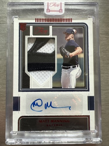 Matt Manning 2022 Three & Two Patch Auto /5 Tigers Rookie #105🔥HOT🔥 ...