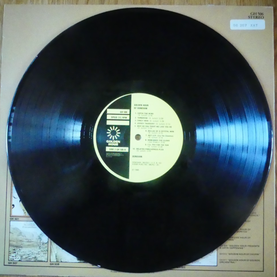 The Golden Hour Of Donovan Vinyl 1971 Golden Hour GH 506 Made in ...
