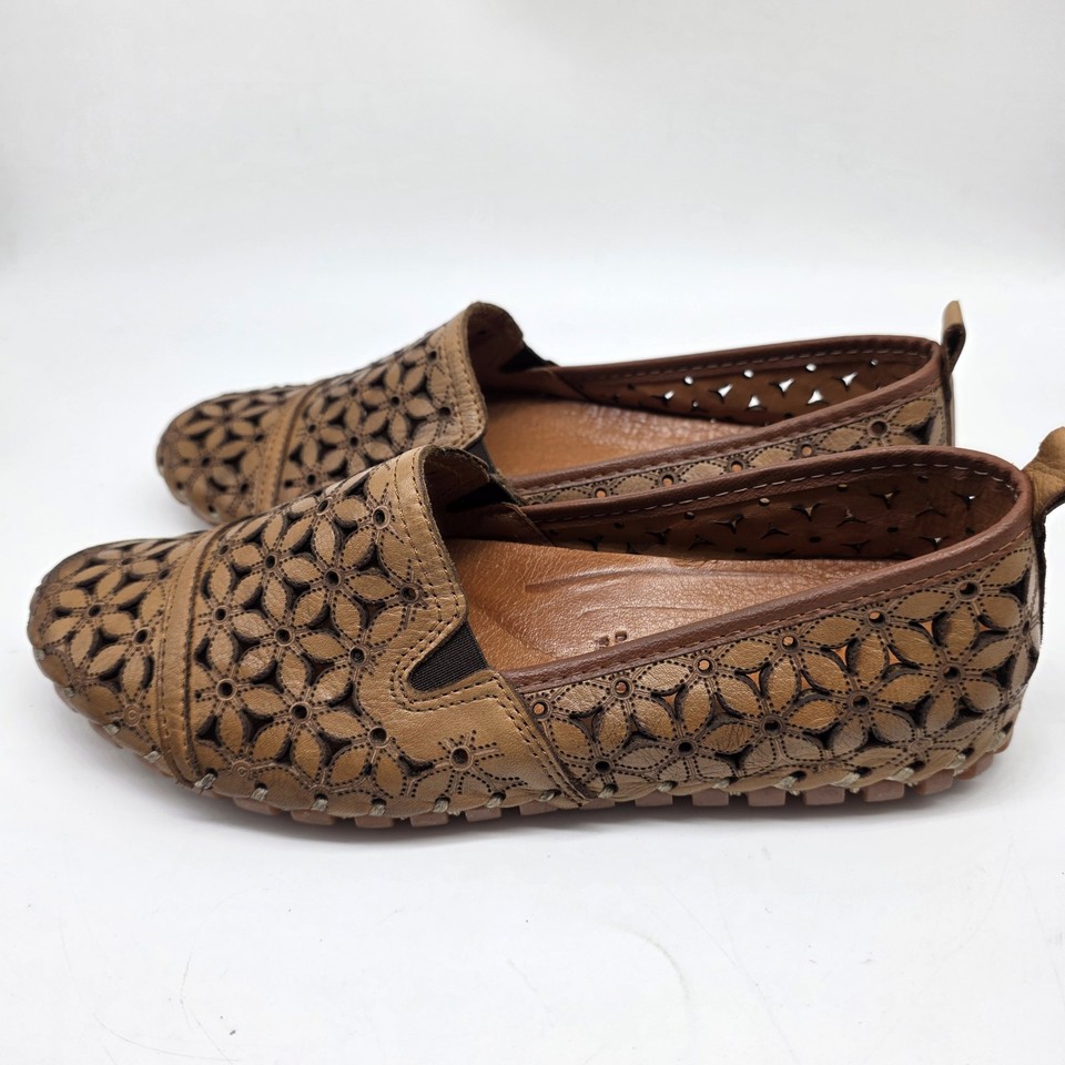 Spring Step Flowerflow Shoes Women 6.5-7US EU37 Brown Leather Woven ...