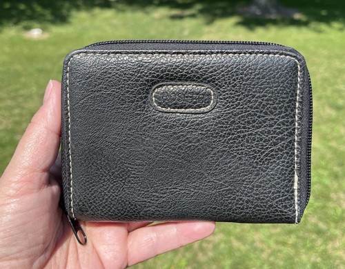 Rosetti Black Faux Leather Woman's Credit Card Coin Purse Small Zipper ...