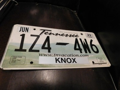 Green Hills Tennessee License Plate Expired Tag TN KNOX 1Z4 4W6 | eBay