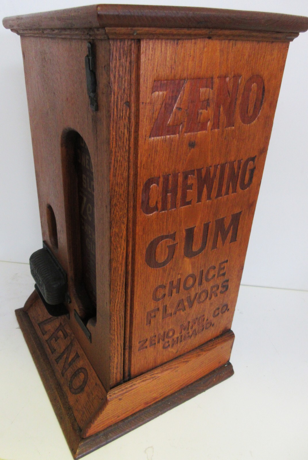 ZENO Chewing Gum 1c Oak Cabinet Dispenser, Circa 1890 #3 | eBay