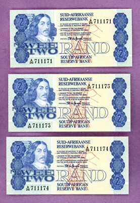 SOUTH AFRICA ~ 1978 ~ 2 RAND NOTE LOT ~ CH CU ~ 3 NOTES | eBay