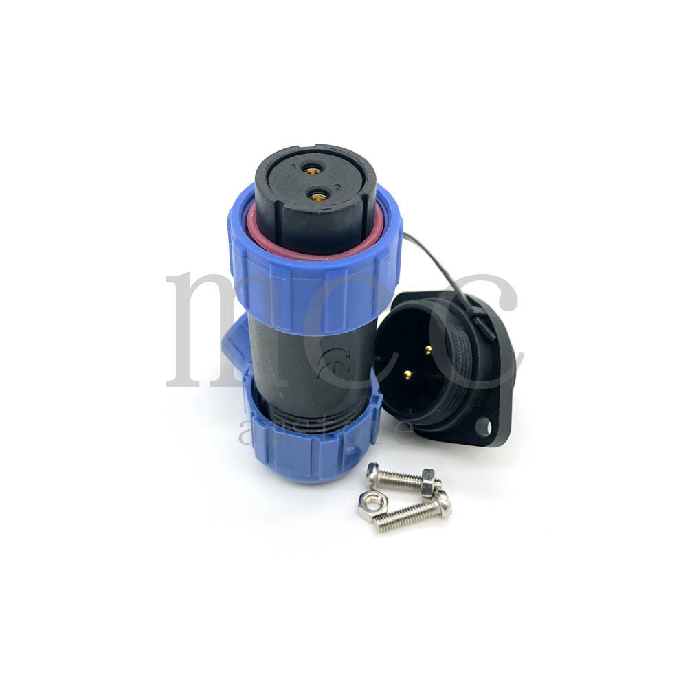 SP21 2 Pin Panel Mount Waterproof Plug Socket ,Electrical Wire Cable ...