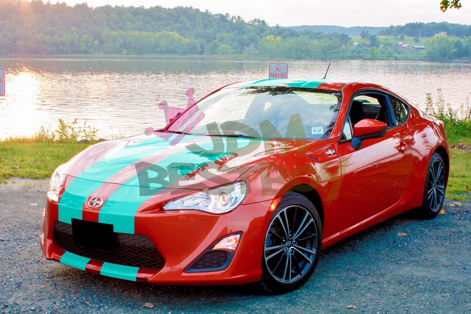 Gloss Color Racing Stripes Vinyl Wrap Decal For Scion Toyota FRS 25FT ...