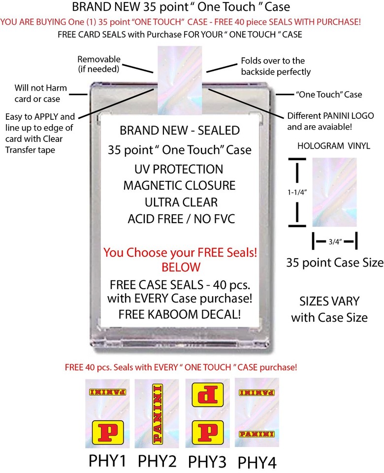One-Touch Magnetic Sticker 35 pt. FREE PANINI HOLOGRAM LABEL SEALS FREE ...