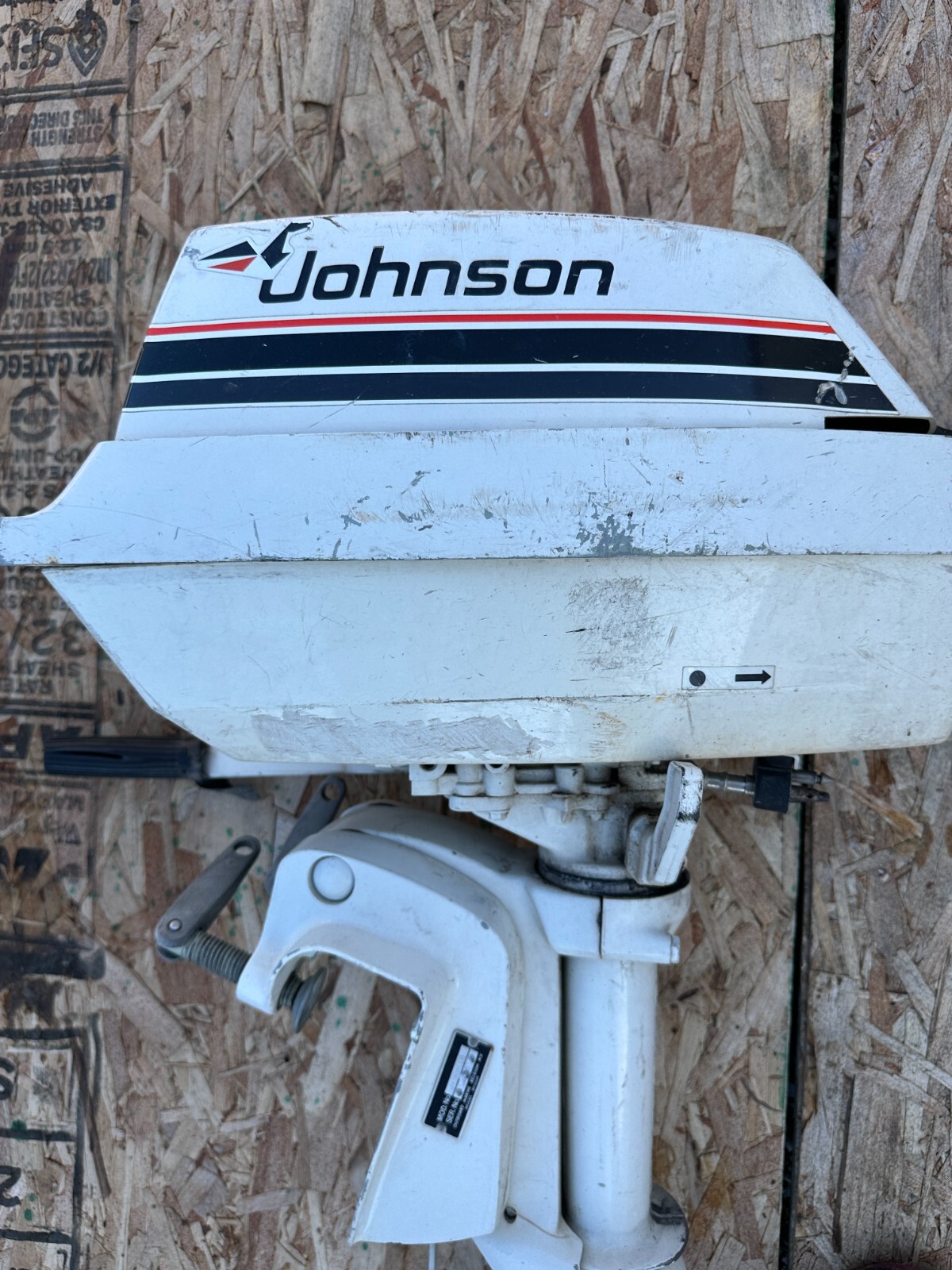 Vintage 1980s Johnson 4hp Power Outboard boat motor engine model ...