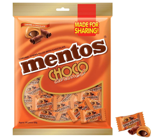 100x Mentos Choco Caramel Chocolate Chewy 420G Office Individually ...